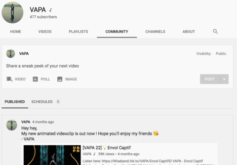 Youtube : Chaîne d'Artiste Officielle - Wiseband